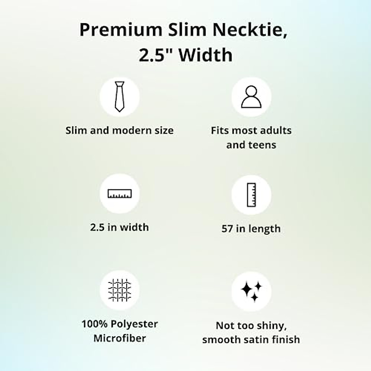 tiemart Premium Slim Necktie, 2.5" Width (Dusty Blue)