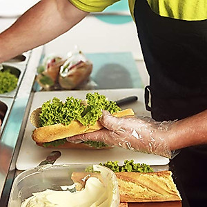 BYMORE 1200 Pcs Disposable Plastic Gloves Bulk, BPA & Latex Free Poly Gloves for Kitchen Food Handling Cooking Cleaning