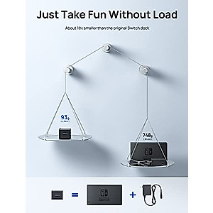 Charger Dock for Nintendo Switch, JSAUX 3-Port 45W GaN Switch Dock Set [USB-C/USB 3.0/4K HDMI] with Extention Cable and Adapter Compatible with Switch, MacBook Pro/Air, and iPad and Galaxy