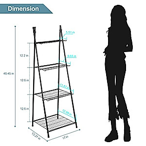 OYEAL Bathroom Standing Shelf Bathroom Towel Storage 4 Tier Blanket Ladder Shelf Bathroom Shelves Freestanding Floor Organizer for Pantry Kitchen Laundry Room Organization