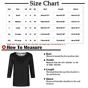 SMIDOW Womens Tops 3/4 Sleeve Casual 2023 Summer Solid t-Shirt Crewneck Basic Tee Shirts Loose Pullover Blouse