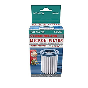 MarineLand Micron Magnum 200 Polishing Internal Canister Filter for Aquariums up to 60 Gallons, Crystal Clean Water