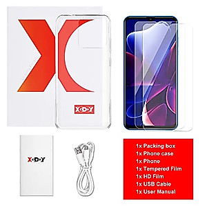 Xgody X60 Pro Unlocked Smartphones, 6.5 Inch Android 9.1 OS Cheap Cell Phones, 2022 4G Dual 5MP Camera and Dual SIM Phones, 3000mAh Massive Battery, Face Recognition (Blue)