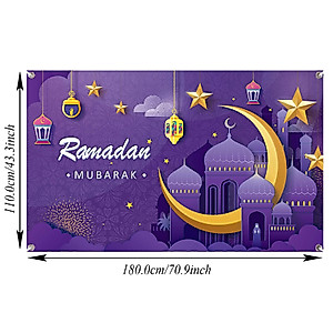 Ramadan Mubarak Decorations Ramadan Banner Eid Backdrop Background for Eid Al-fitr Party Decorations Supplies