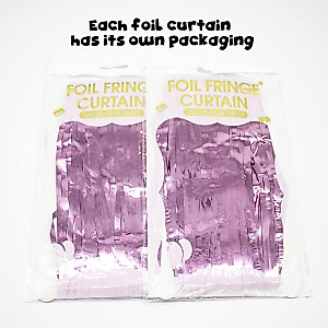 Pink Backdrop Curtain for Party Decorations -6.5x8.2ft, Pack of 2 | LILF Pink Streamers Tinsel with Non-Marking Tape, Foil Fringe Curtain for Birthday Baby Shower Party Supplies Photobooth Props