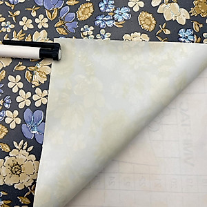 Yifely Self-Adhesive Shelf Liner Removable Drawer Paper Refurbish Old Furnitures Makeup Dresser Nightstands, Retro Floral, 17.7 Inch by 9.8 Feet