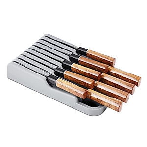 SOMIER Expandable Cutlery Tray Kitchen Drawer Organizer and In-Drawer Knife Holder