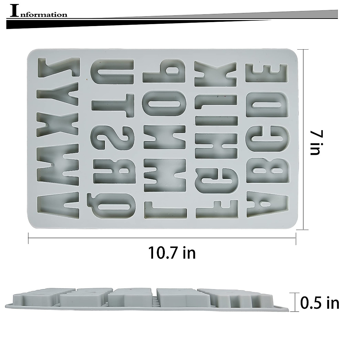 Wocuz 26 Large Letters Silicone Mold Alphabet Crayon Mold Chocolate Mold Biscuit Ice Cube Tray with 12 Sets of Present Packages for DIY Name Letter Gifts for Students Graduation Easter Party