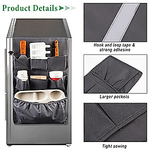 Extended Mini Fridge Caddy Organizer, Mini Refrigerator Caddy Organizer Storage Bag, Dorm and Office Over the Fridge Caddy Organizer for Flatware, Utensils, Kitchen Tools and Paper Goods