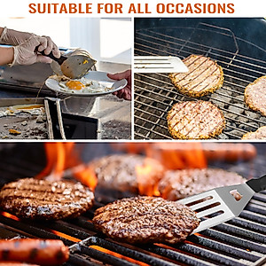 Whonline Griddle Accessories, 16pcs, Griddle Spatula Set for Blackstone and Camp Chef Stainless Steel BBQ Accessories with Spatula, Scraper, Bottle, Tongs, Egg Ring