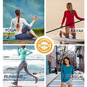 MAGCOMSEN Sun Protection Shirts for Women Rash Guard Swim T Shirts Performance Athletic T Shirts Workout Running T Shirts UV Quick Dry T Shirts Light Grey S