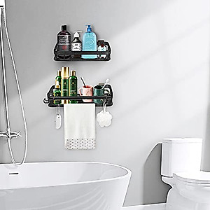 Detoypapa Shower Caddy,2 Pack Bathroom Shower Organizer with Soap Holder Drill-Free Adhesive Shower Shelves for Bathroom Shower Storage