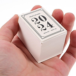 Operitacx Miniature Desk Calendar 2024 Tear Off Daily Calendar Memo Pad Calendar Aesthetic Time Scheduler Planner Agenda Organizer for Home Office School White