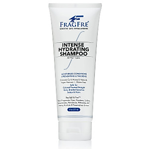 FRAGFRE Intense Hydrating Shampoo 8 oz - Fragrance Free Hypoallergenic Sulfate Free Moisturizing Shampoo - Safe on Colors and Sensitive Scalps - Strenghtens Dry Hairs - Vegan Gluten Free Cruelty Free