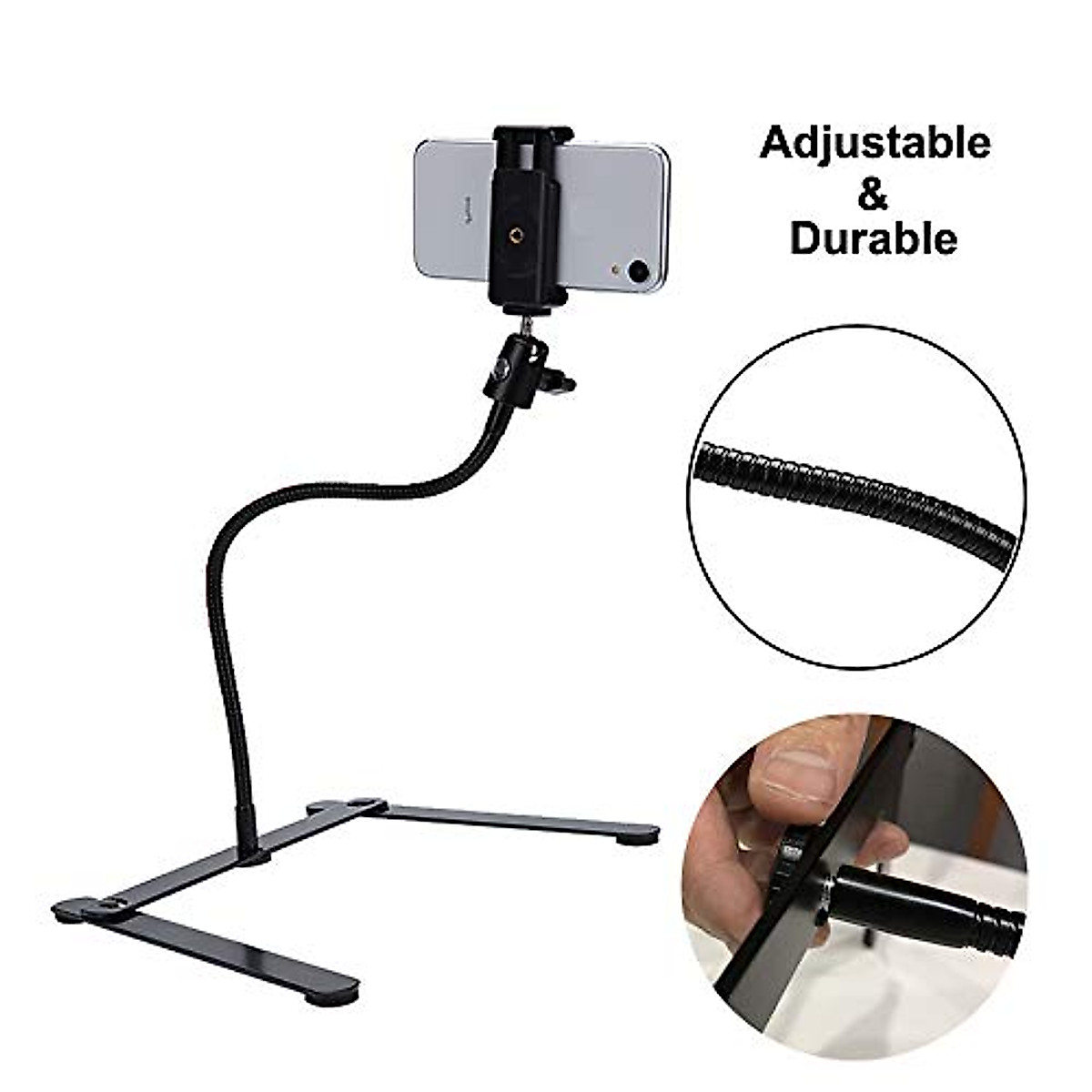 Photo Copy Pico Projector Stand Adjustable Teaching Online Stand Flexible Pipe Mount for Live Streaming Online Video Baking Crafting Demo and Draw Recording