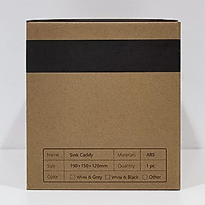 YOHOM Dish Brush Holder for Kitchen Sink Sponge Caddy Countertop Organizer Plastic Scrub Brush Holder with Dividers