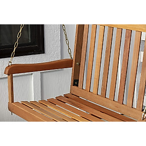 Woodlawn&Home 4’ Hardwood Swing with Chains in Honey Finish 800032