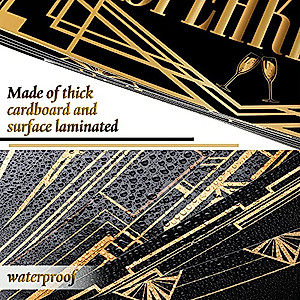 LINGXIU 9 Pieces Roaring 20s Party Decorations Black and Gold Retro Jazz Party Roaring Twenties Wall Signs Decorations Kit for 1920s Party Speakeasy Decorations Supplies