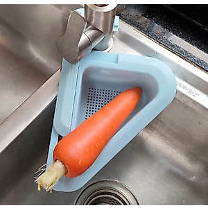 2 Pack Stretchable Kitchen Sink Drain Basket,Extending Kitchen Sink Strainer Basket for Faucet, Swan Triangle Sink Drain Basket for Kitchen Sink