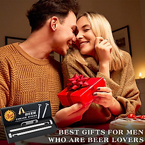 Gifts for Men Dad Husband, 2pc Beer Chiller Sticks with 1 Bottle Opener, Mens Birthday Gifts Idea for Father Brother Adults Who Have Everything, Unique Cool Stuff Gadgets Beer Lover Presents