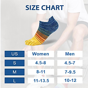 TikMox Crew Toe Sock, Cotton Ankle sock, Arch Support, Running Five-Toe Design for Sports Enthusiasts for Men & Women(6pairs)