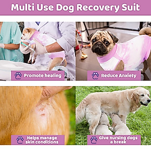 KOESON Dog Recovery Suit, Tie Dye Dog Surgical Recovery Suit for Abdominal Wounds, Anti Licking Dog Onesie Cone Alternative After Surgery, Dog Surgery Recovery Shirt for Medium Large Dogs Pink XXXL