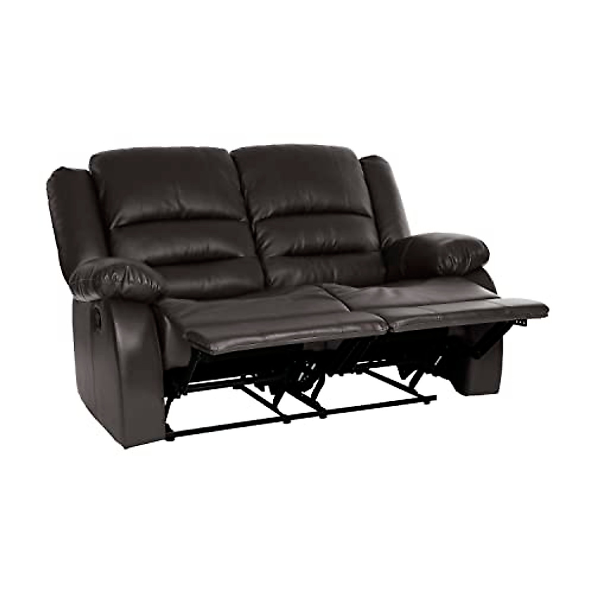 Lexicon Azrael Faux Leather Double Manual Reclining Loveseat, 62" W, Brown