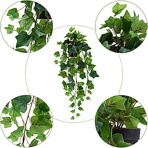 LuckyGreenery Artificial Ivy, Realistic Fake Plant with Plastic Pot for Home Office Garden Decoration (22in Long)