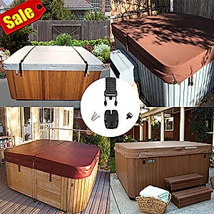 8 Set Hot Tub Cover Clips Replacement Latch Repair Kit Have Slot, Latches Clip Lock with Keys and Hardwares (8 Pack)