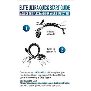 Blue Tiger Elite Ultra Wireless Bluetooth Headset – Trucker and Office Professional Headset - Noise Cancellation Bluetooth 5.0 Headset – 60 Hours Talk Time, 1200 Hours Standby