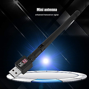 ASHATA USB Adapter 300Mbps, USB 2.0 Network Dongle with High Gain Antenna for PC/Desktop/Laptop/Tablet, 2.4GHz?802.11b/g/n, Support 2000, XP, Vista, 7,