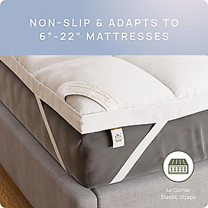 RV Short Queen Mattress Topper - Soft & Extra Thick Pillow Top for Camper Mattress Pad & Protector | Bed Topper for RV Camper Bed, Pop Up and Trailer