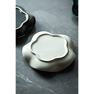 Cute Spoon Rest for Stove Top, Ceramic Spoon Holder for Kitchen Counter, 5.3 Inches Coffee Spoon Holder Utensil Rest, Cooking Gifts for Housewarming, Wedding, White