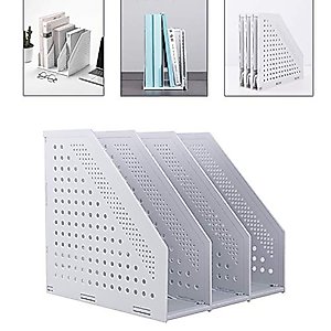 Leven/Deli Collapsible Magazine File Holder/Desk Organizer for Office Organization and Storage with 3 Vertical Compartments