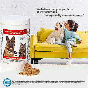 Critical Immune Defense for Dogs & Cats; Supports Normal Cell Growth - Turkey Tail, Reishi, Shiitake and Maitake Mushroom Formula with Patented White Turmeric Root Extract - 90-Day Supply