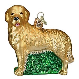 Old World Christmas Ornaments: Dog Collection Glass Blown Ornaments for Christmas Tree, Golden Retriever