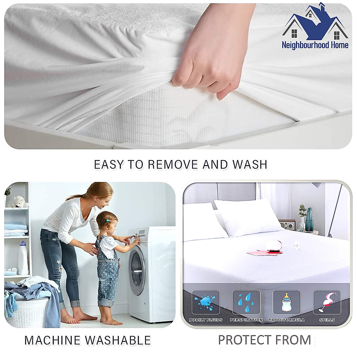 Split Mattress Protector for Adjustable or Split Beds, 100% Waterproof Terry Cotton - Fitted Sheet Style Breathable Mattress Cover - 12" Deep Pocket [Split Queen (2 PC 30" X 80")]