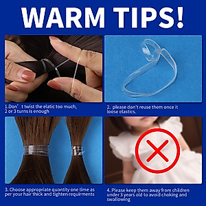 Teenitor Clear Elastic Hair Bands,2000pcs Mini Hair Rubber Bands,Hair Ties, Soft Hair Elastics Ties, 2mm in Width and 30mm in Length