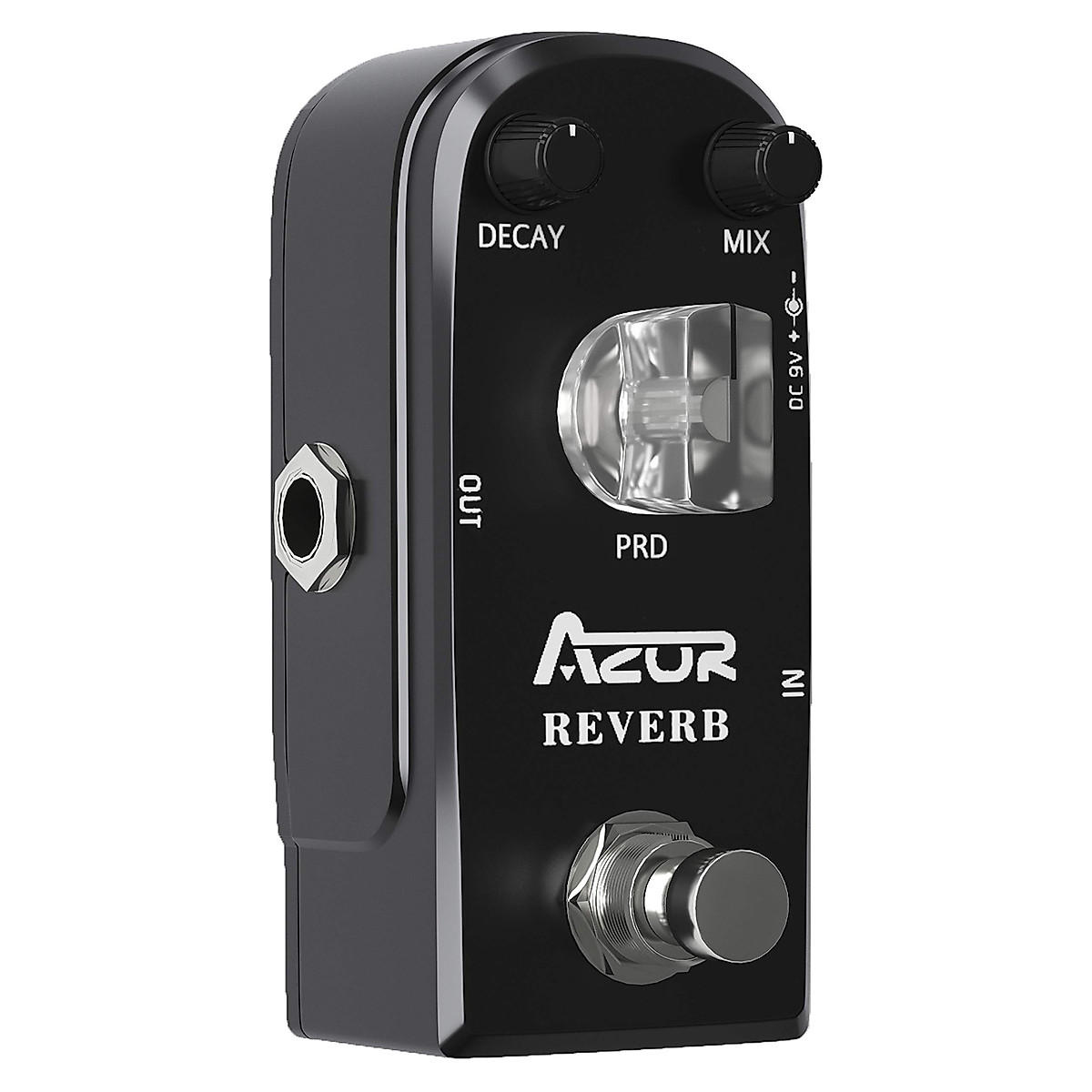 AZOR Pedal Power Adapter with Digital Reverb Guitar Effect Pedal Plate Reverb Hall and Church,Space Guitar Effect with True Bypass Aluminum Alloy