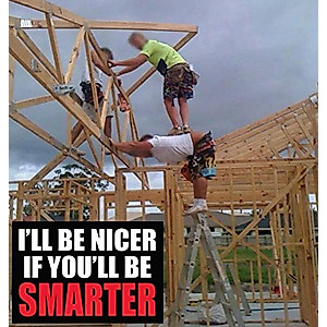 Funny Hard Hat & Helmet Stickers: 10 Decal Value Pack with 2 American Flags. Great for Construction Toolbox, Hardhat, Mechanic, Welder, Electrician. USA Made Fun Gift for Pro Union Working Men, Women