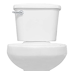 Universal Toilet Handle Replacement Kit with Polished Chrome Finish Handle, Frontal Tank Lever Parts, Plastic Nut and Brass Plated Metal Arm, 8 Inch