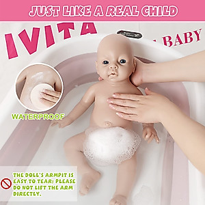 IVITA 19 inch Full Silicone Realistic Reborn Baby Boy Doll, Not Vinyl, Weighted Body, Imaginative Play