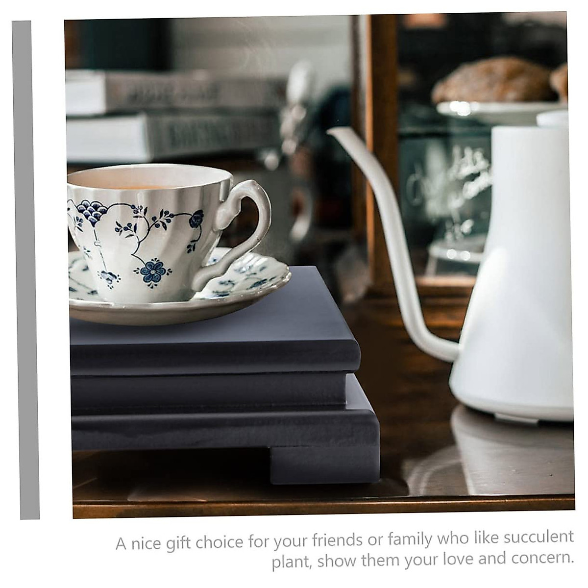 Zerodeko square base potted plant riser stand pedestal stand offering table plant stand indoor flower display fish tank stand plant shelf plant rack wooden succulent plants buddha statue