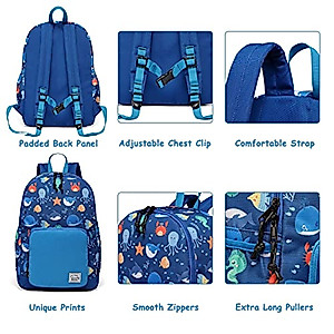 VASCHY Lightweight Preschool Backpack and Cute Whale Lunch Bag Bundle