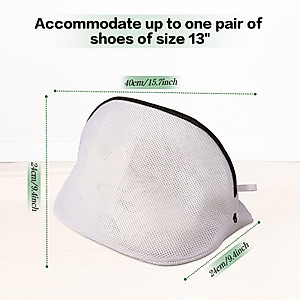 2 Pack Shoe Washing Bags, Shoe Laundry Bag with Zipper, Lingerie Bags for Washing Delicates, Large Size, Mesh Laundry Bags for Sneakers, Socks, Bras
