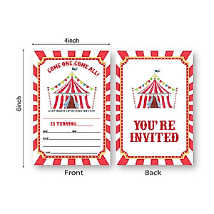 Carnival Circus Birthday Party Invitations Card For Kids, Carnival Circus Party, Circus Birthday Invitation. (061)Carnival Circus Birthday Party Invitations Card For Kids, Carnival Circus Party,
