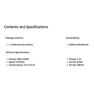 CORSAIR Memory — 4GB (1x4GB) DDR4 2133MHz CL15 DIMM