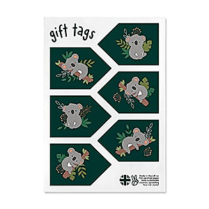 CENTRAL 23 - Trendy Wrapping Paper for Women - Green Plants and Koala - 6 Gift Wrap Sheets - Birthdays - 21st 18th - Recyclable