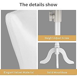 Bonnlo Female Dress Form Pinnable Mannequin Body Torso with Wooden Tripod Base Stand (White, 6)