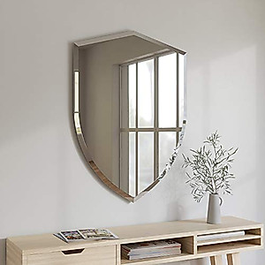 Umbra 24x32-Inch Large-Scale, Versatile, Beveled Edge, Unique Shield Wall Mount Mirror for Entryways, Living Rooms, Bedrooms, and More (Standard)